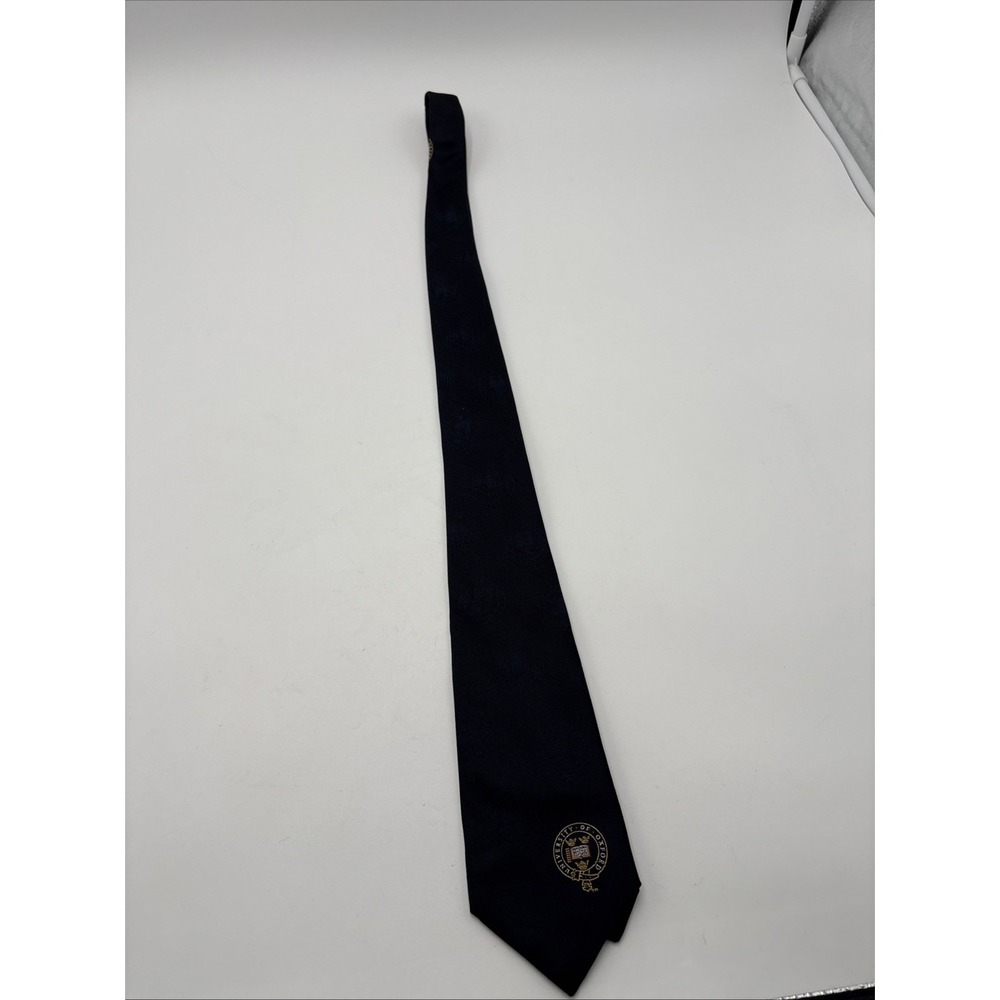 University Of Oxford Silk Tie Black Made In England C… - Gem